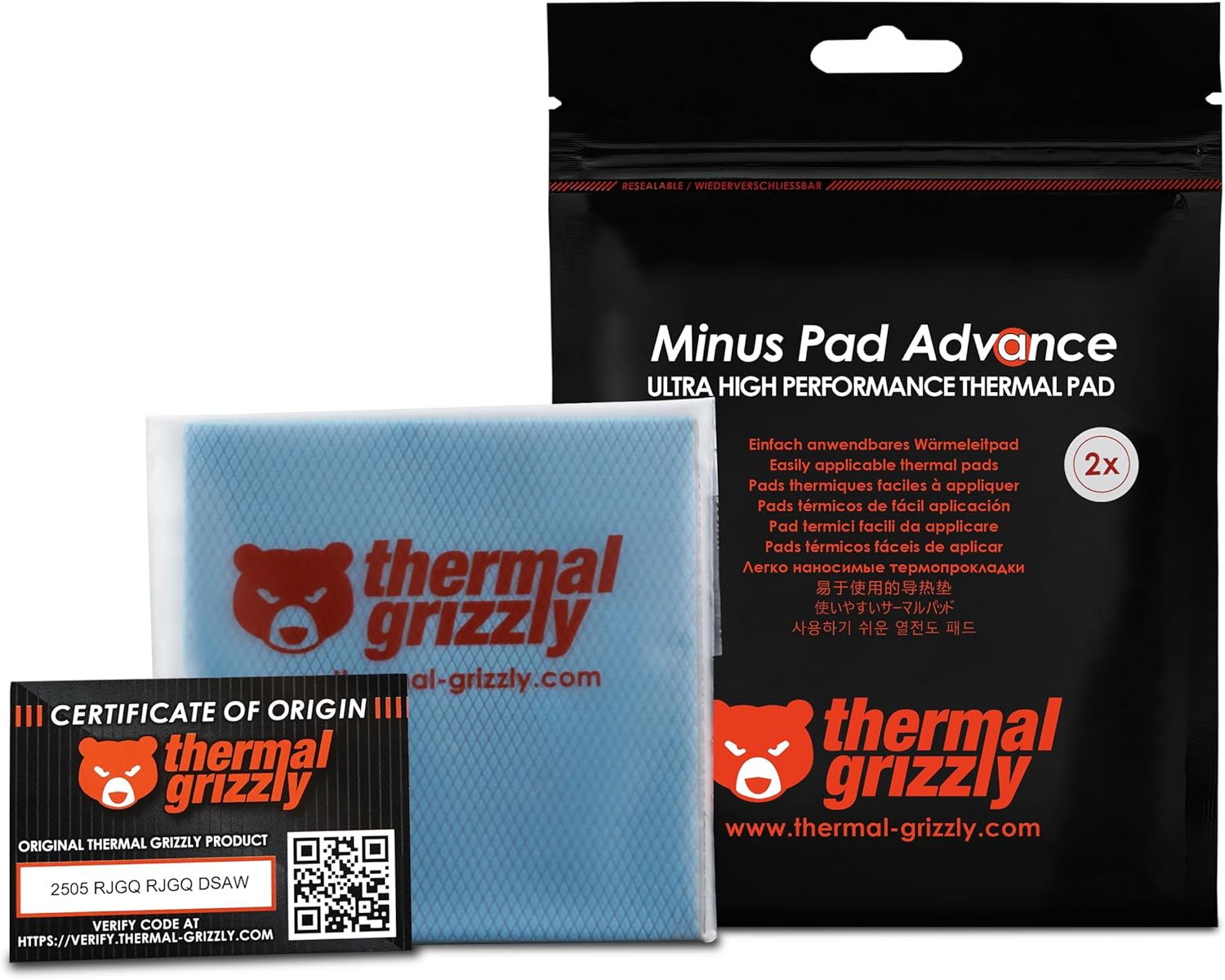 Thermal Grizzly Minus Pad Pro – Thermal Interface Pad, 100x100x0.5mm ...